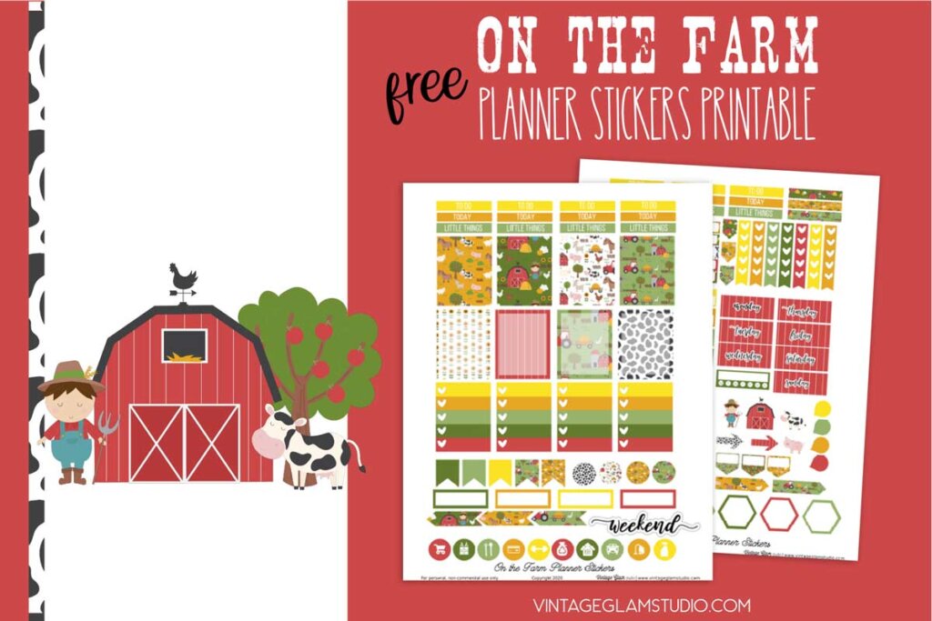 On the Farm Planner Stickers Printable