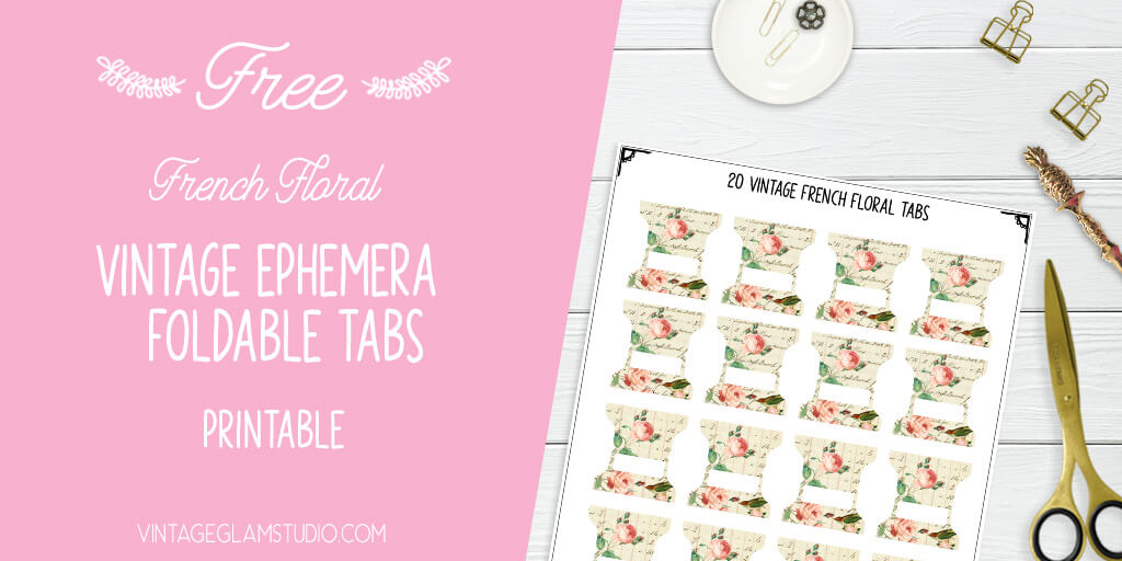 Free Vintage Ephemera Foldable Tabs Printable