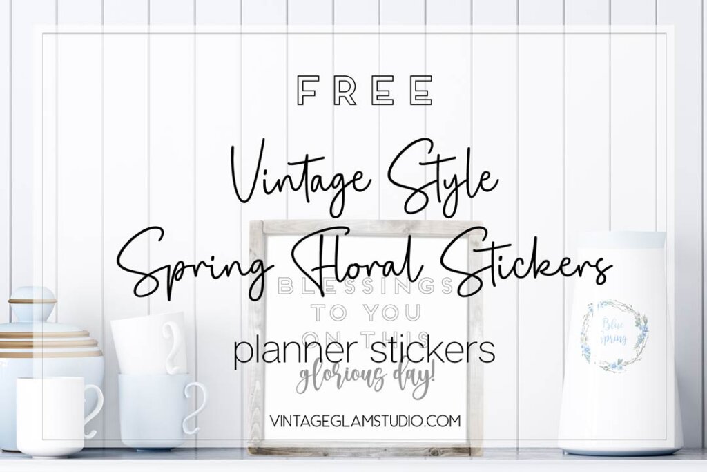 Free Spring Floral Vintage Style Stickers Printable