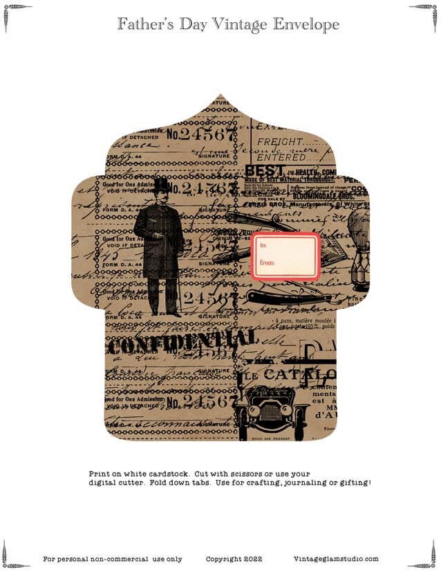 Free Father S Day Vintage Gift Envelope Printables